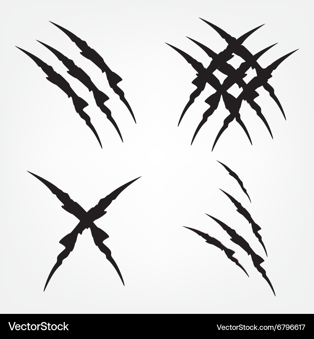 Claw scratches set Royalty Free Vector Image - VectorStock