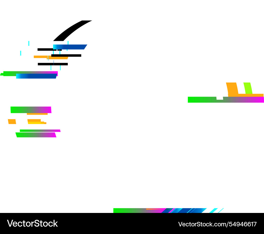 Colorful glitch art simulating digital distortion Vector Image