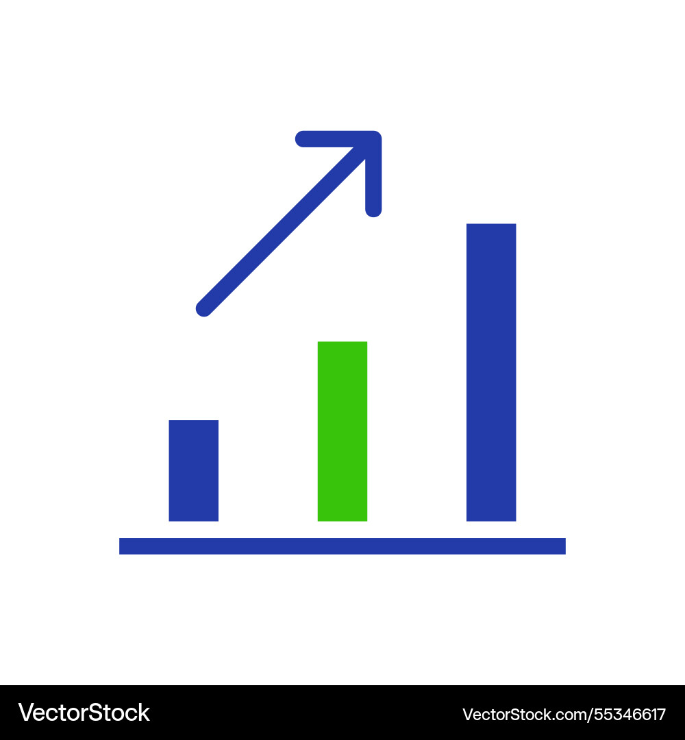 Geschäftswachstumsdiagramm mit Pfeil nach oben Vektorbild