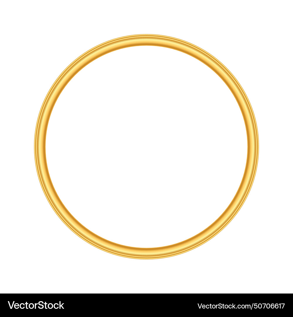 Gold thin round frame golden luxury circle logo Vector Image