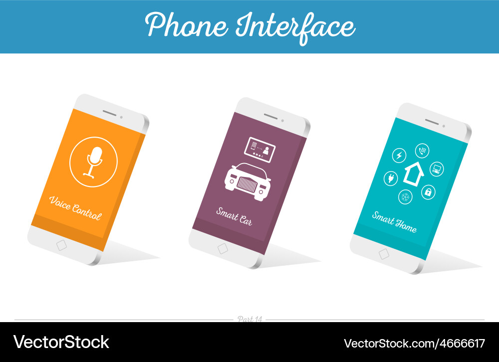 Interface 3d smartphone models with media Vector Image