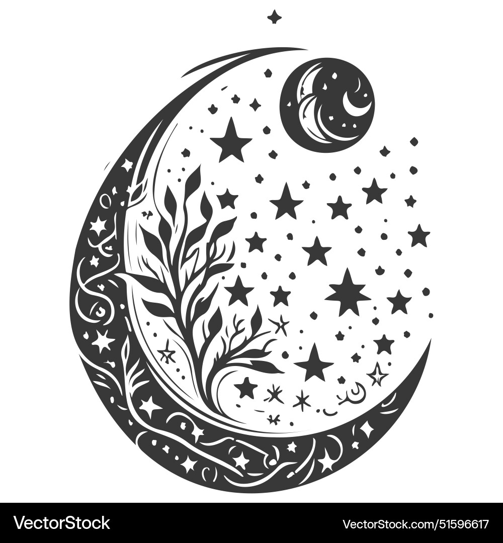 Moon star ramadan arabic islamic grey Royalty Free Vector