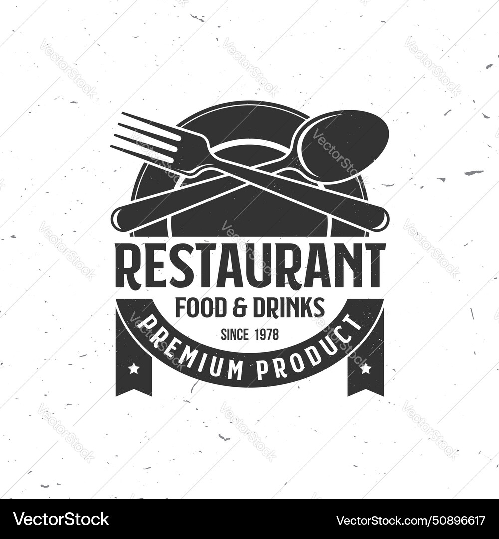 Restaurant shop menu logo Royalty Free Vector Image