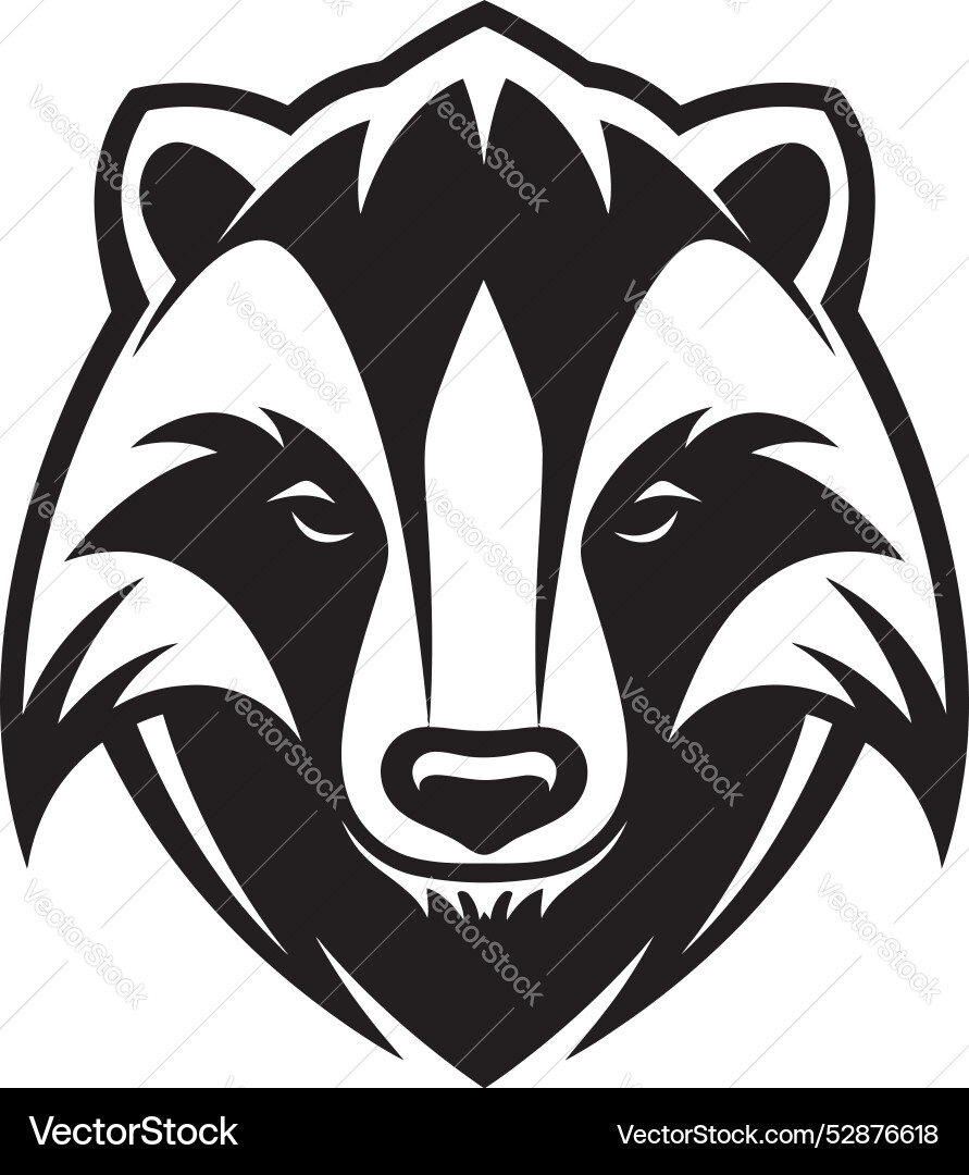 Badger heraldic insignia tribe crest Royalty Free Vector