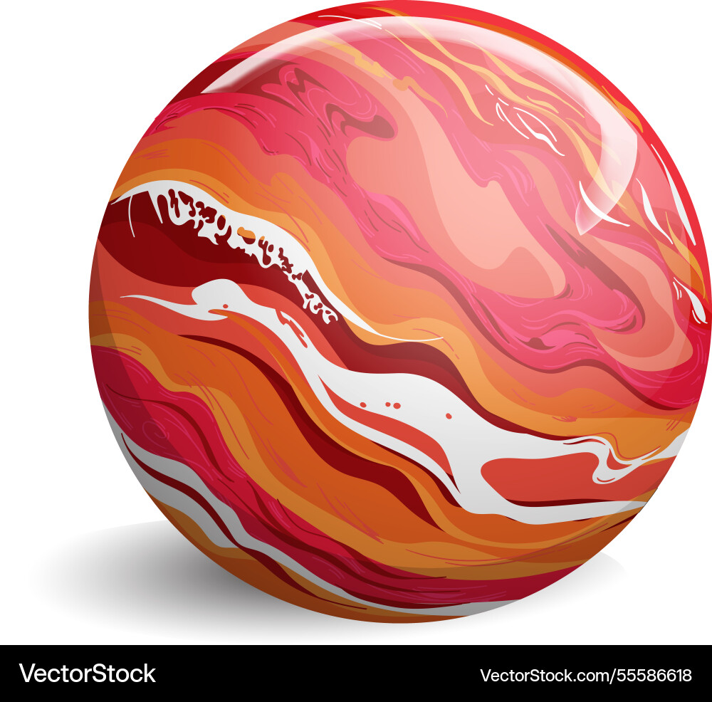 Colorful swirling patterns on a spherical surface Vector Image