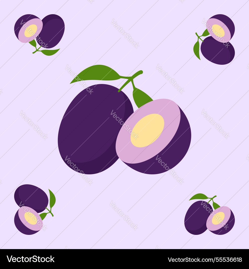 Jamun fruit seamless for pattern fabric simple Vector Image