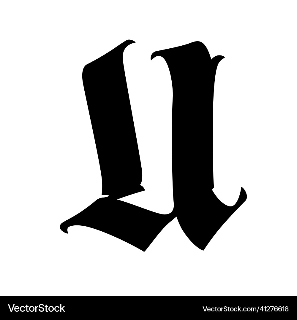 Letter u in the gothic style old alphabet Vector Image