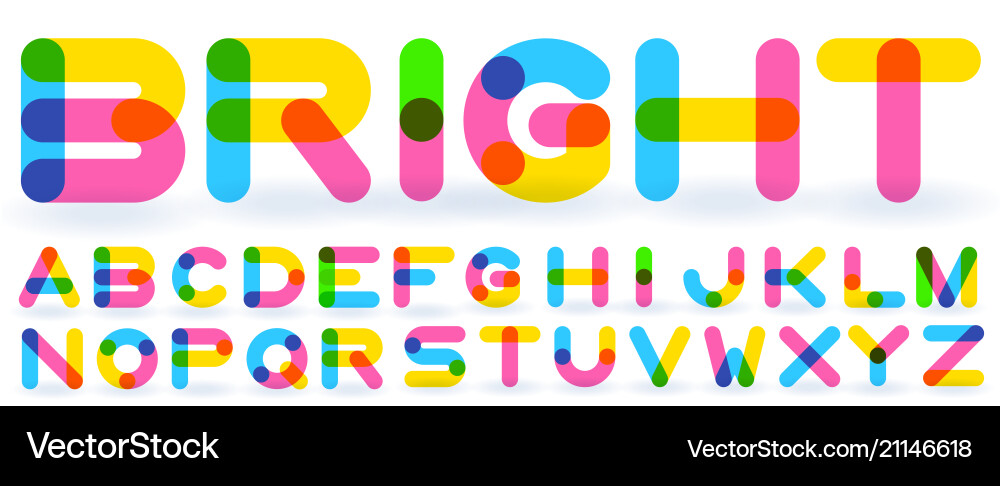 Rainbow alphabet Royalty Free Vector Image - VectorStock
