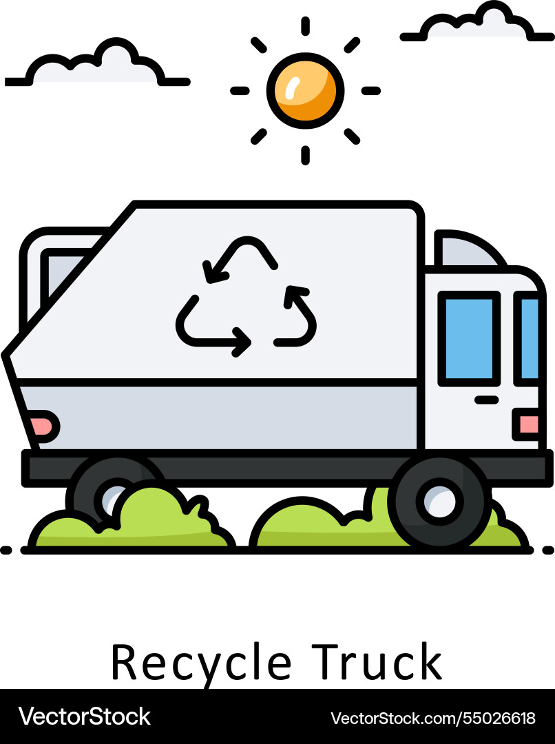 Recycle truck isometric colored eps Royalty Free Vector