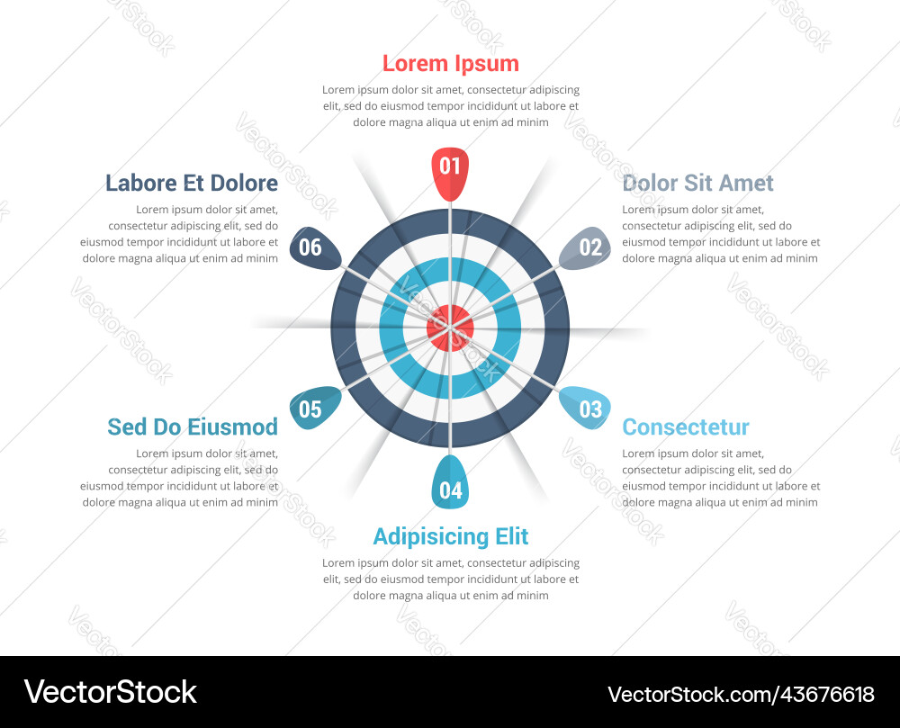 Target with Six Arrows - Goal Achievement Vector Image