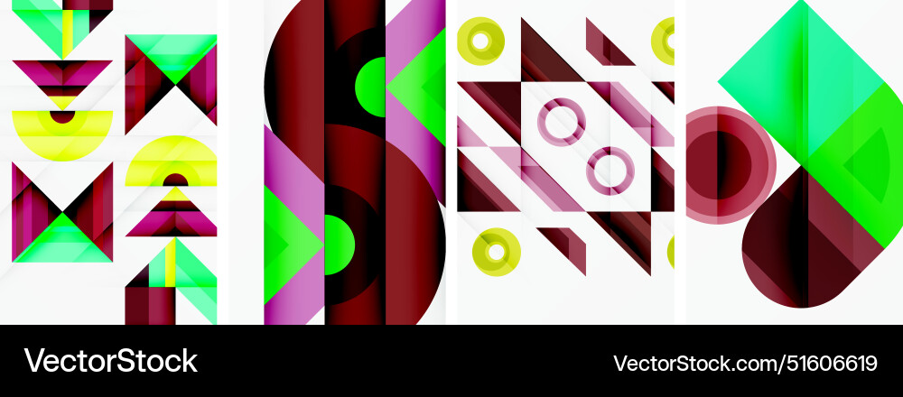 Bright colorful geometric abstract poster Vector Image