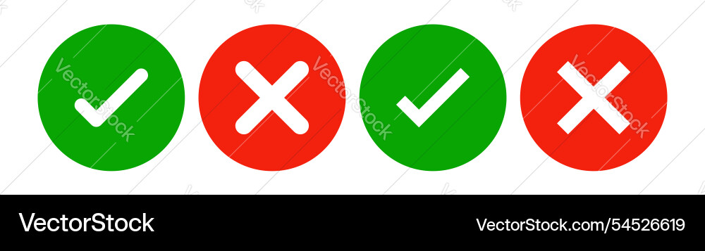 Check Mark Icons - Yes, No, Correct Royalty Free Vector
