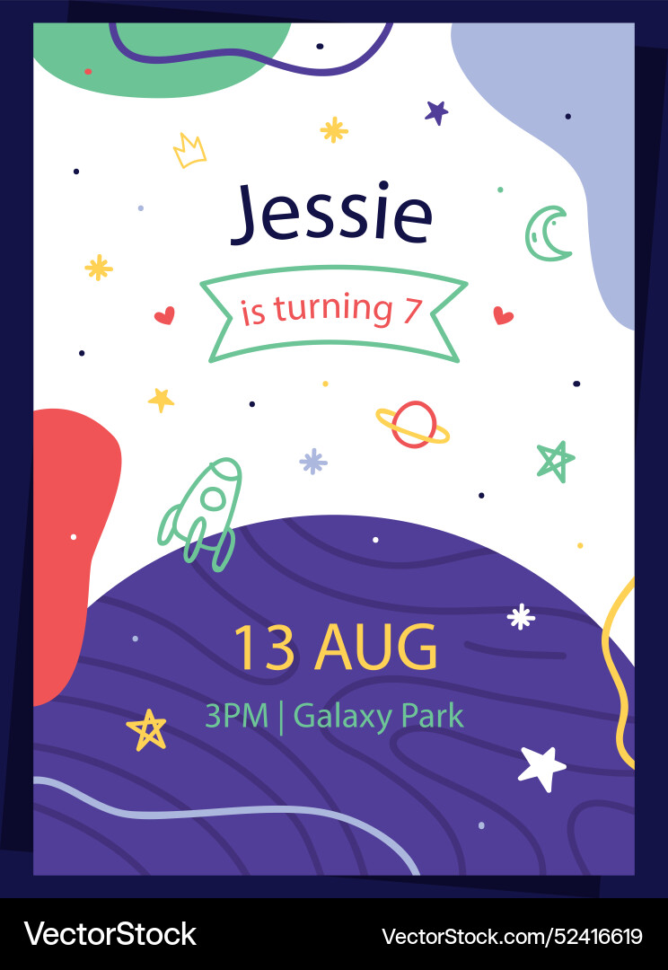 Children birthday invitation theme Royalty Free Vector Image