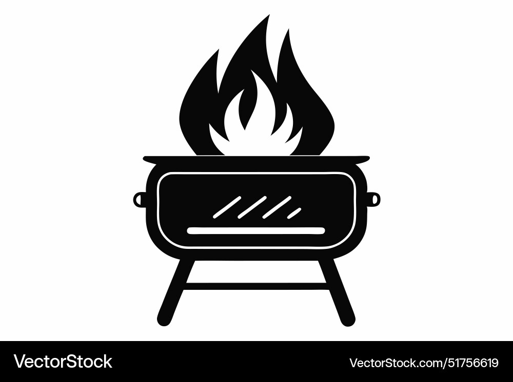 Electric grill with fire c Royalty Free Vector Image