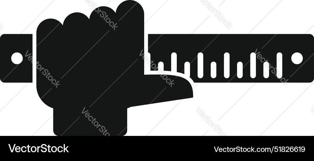 Hand holding ruler measuring length icon Vector Image