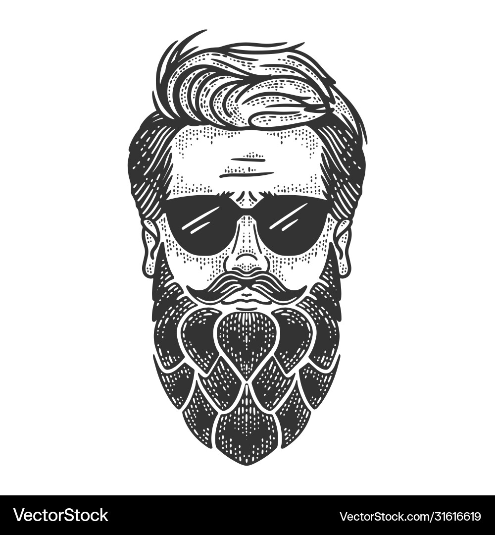Hop Beard Sketch - Engraved Art Royalty Free Vector Image