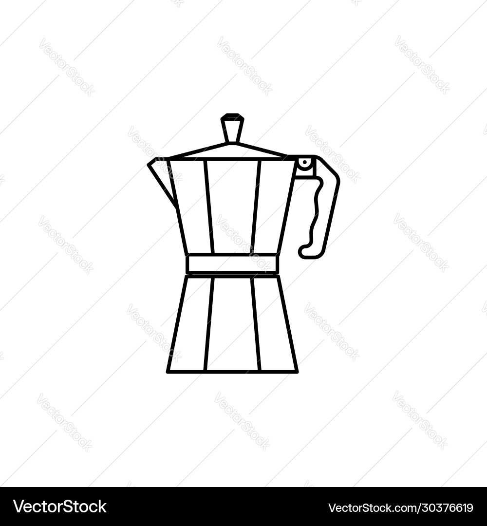 Moka pot line icon coffee maker Royalty Free Vector Image