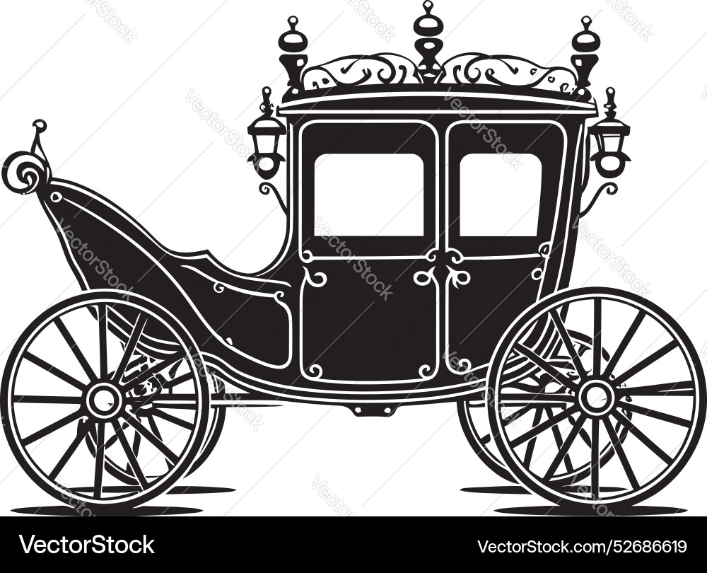 Royal carriage symbolism iconic emblem Royalty Free Vector