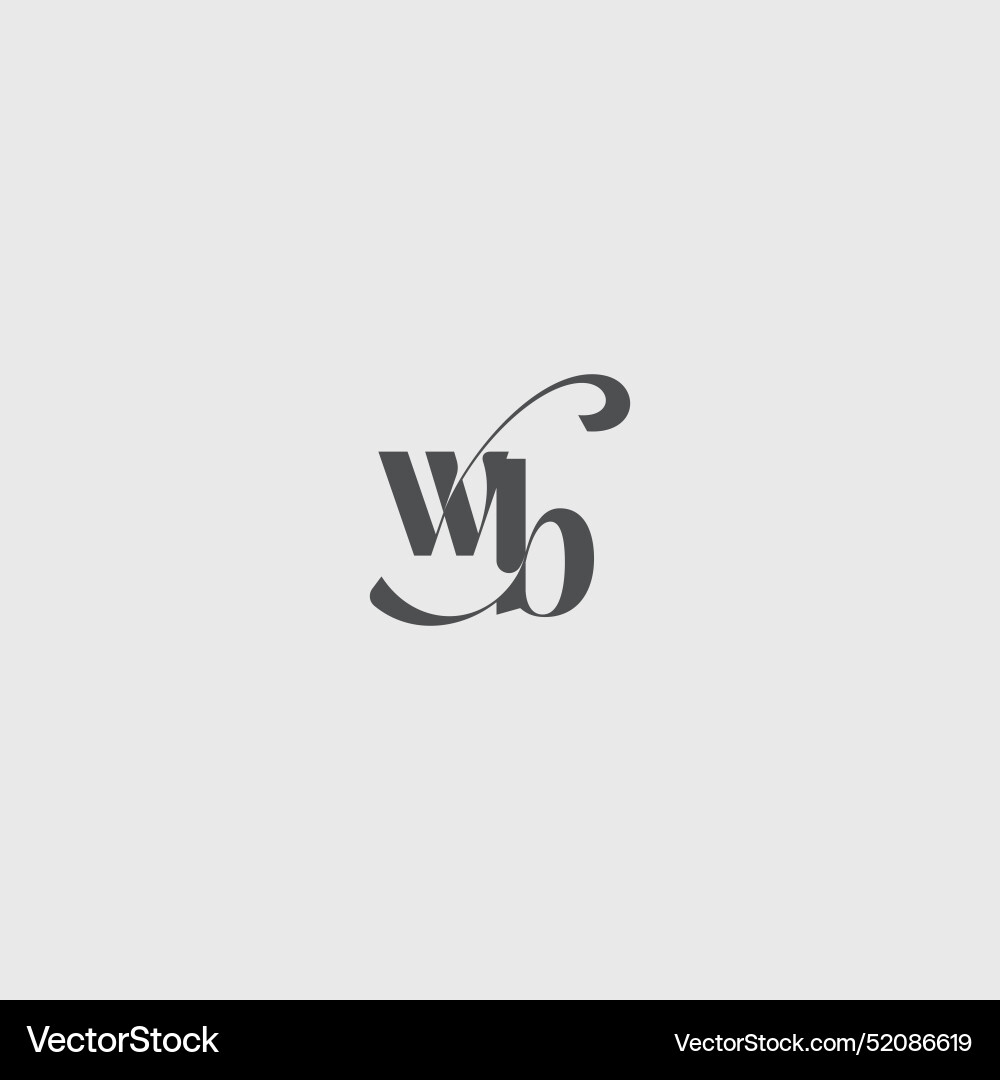 Simple and minimalism wb beauty monogram initial Vector Image