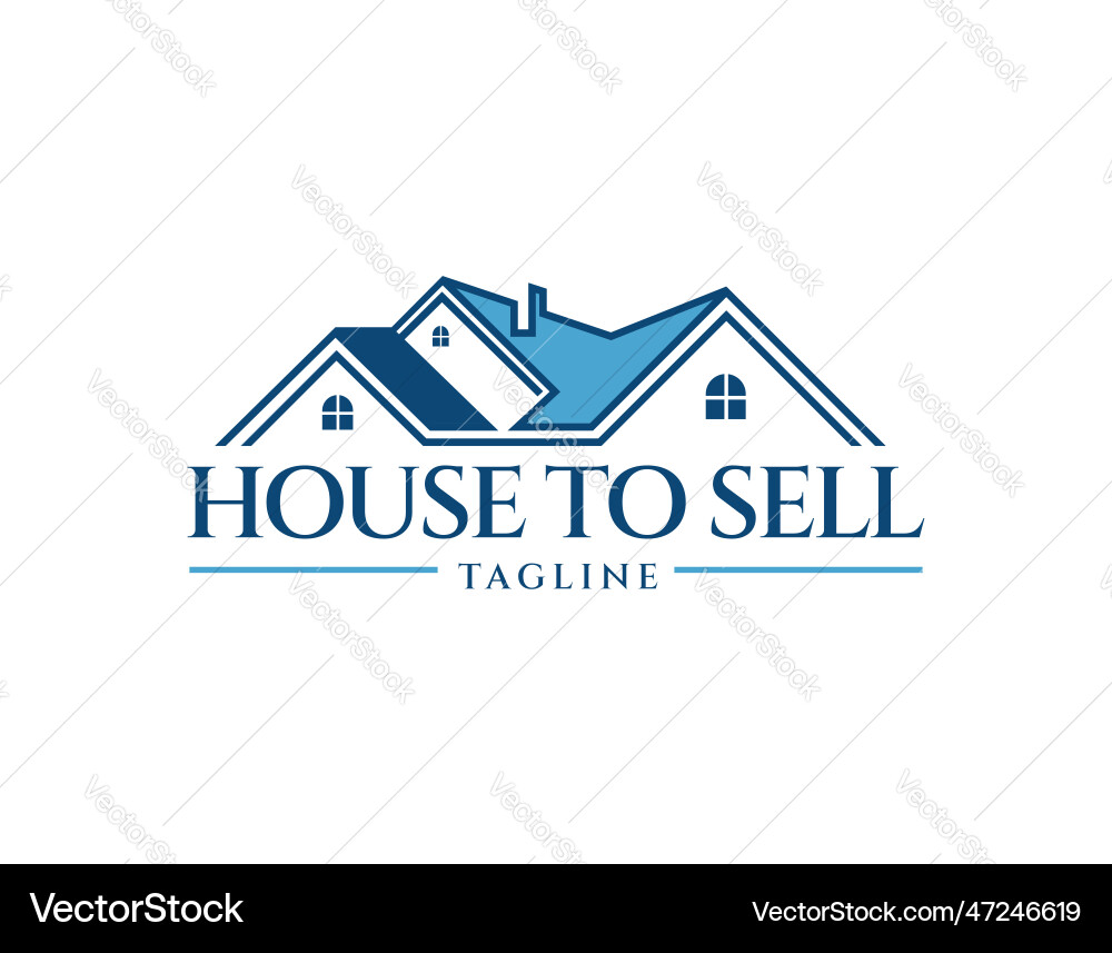Simple real estate house logo design template Vector Image