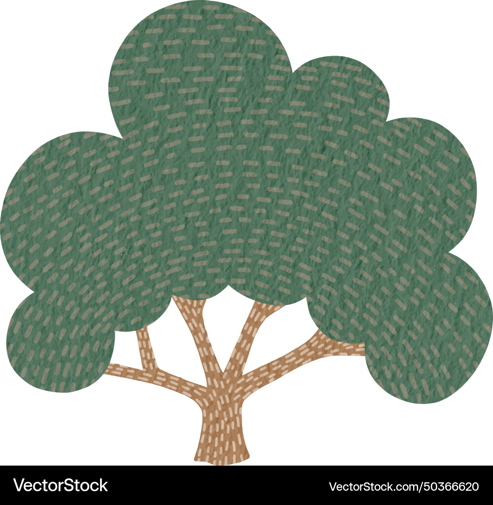Abstract green tree hand draw for nature Vector Image