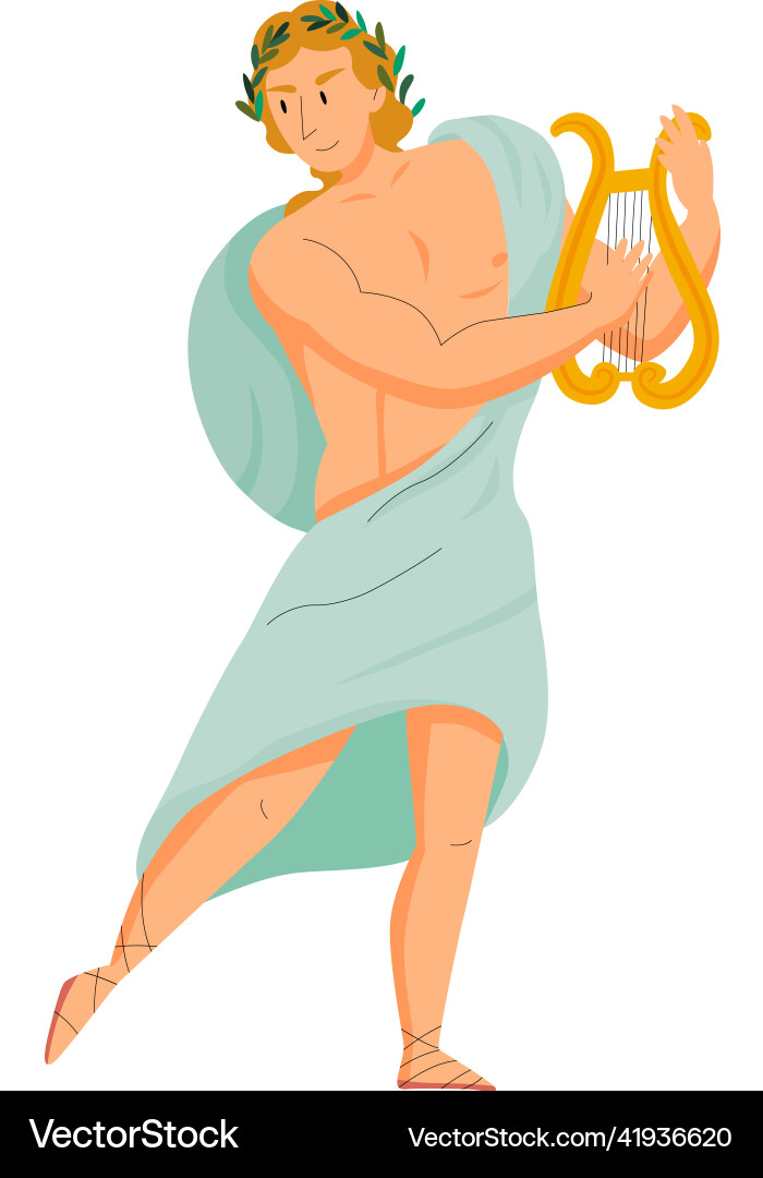 Apollo greek god composition Royalty Free Vector Image