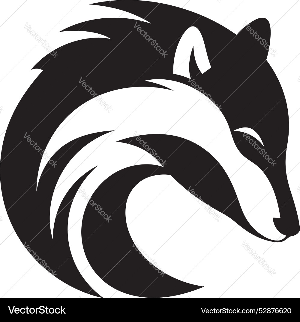 Badger tribe insignia kingdom crest Royalty Free Vector
