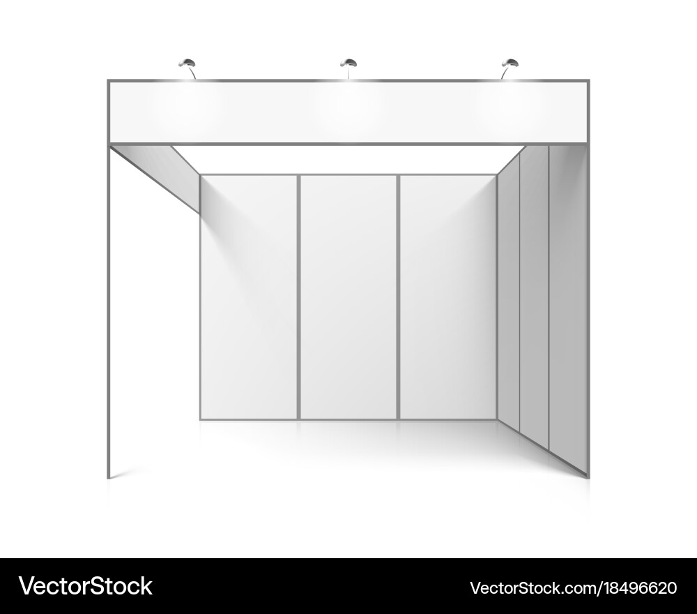 Blank white trade exhibition booth system stand Vector Image