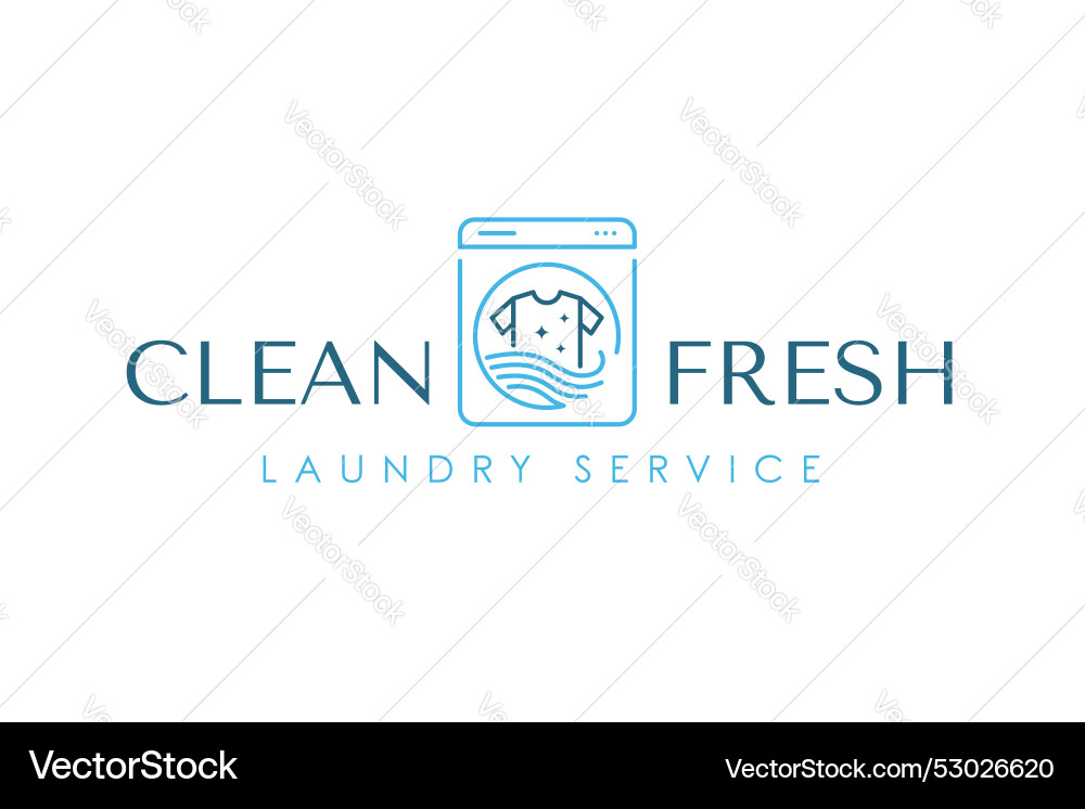 Creative simple laundry logo design template Vector Image