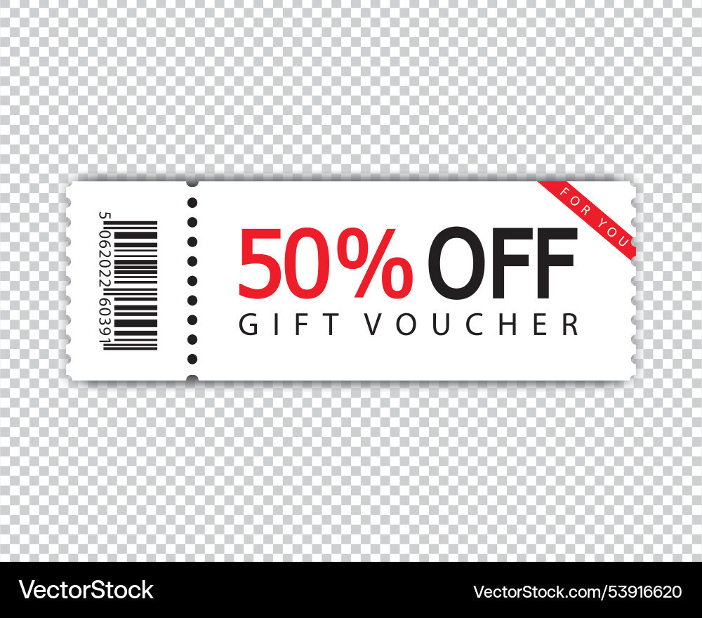 Discount voucher gift coupon template Royalty Free Vector