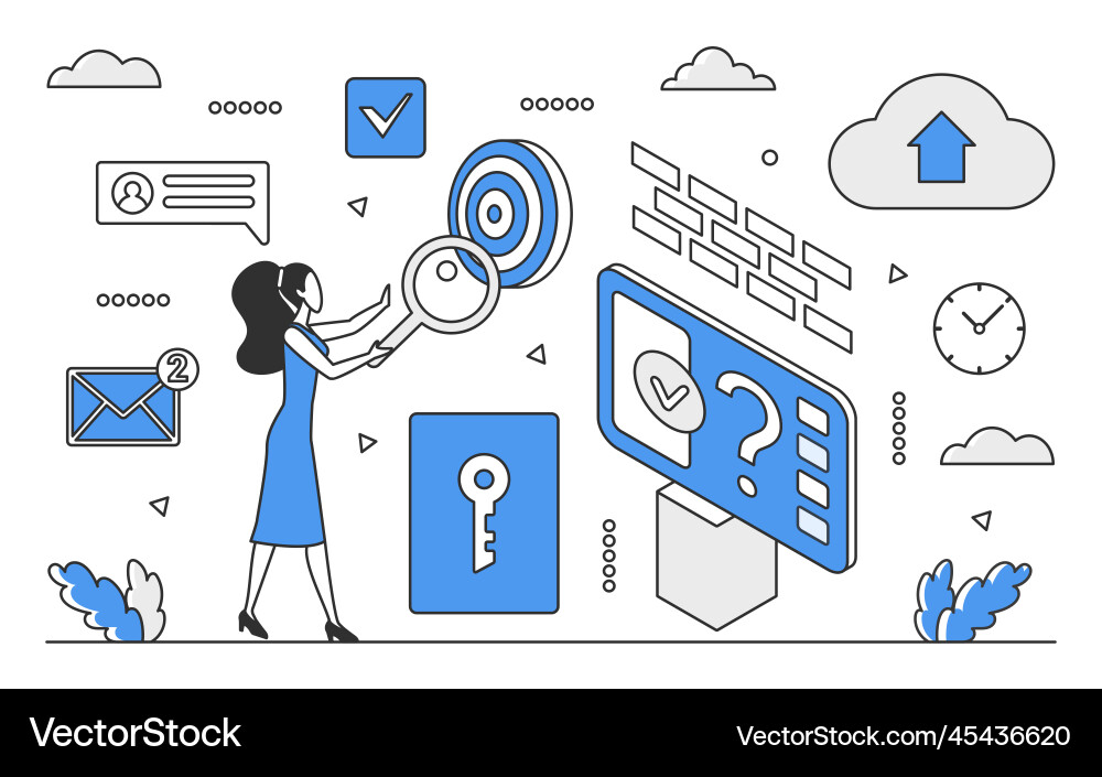 Finding business solution Royalty Free Vector Image