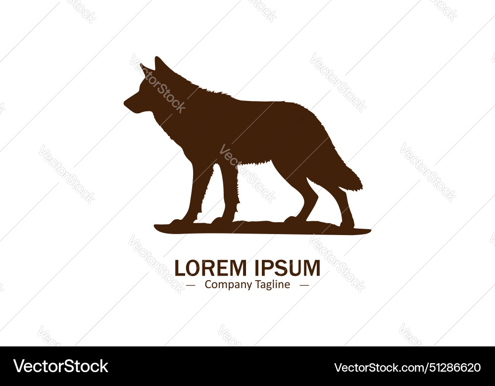Logo of a wolf icon silhouette design on white Vector Image
