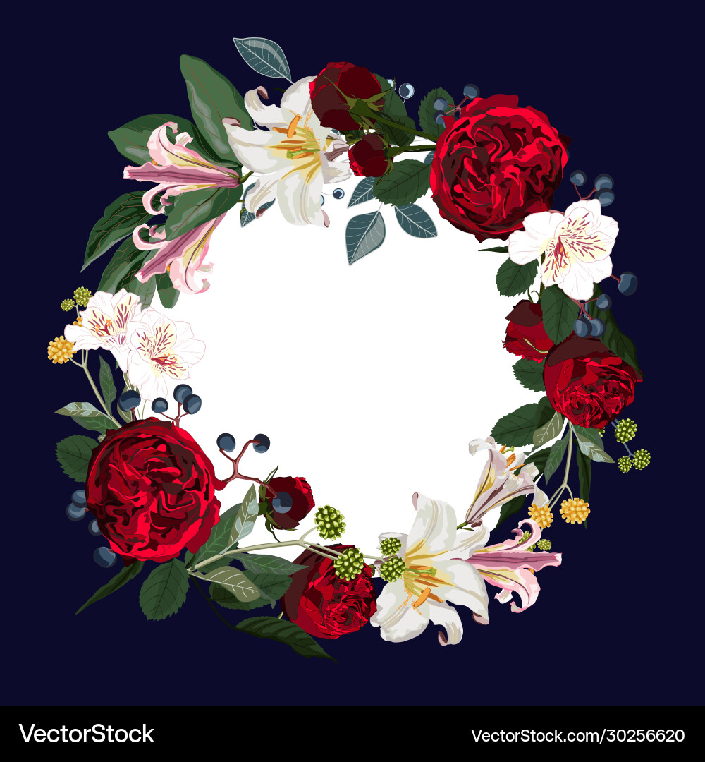 Wreath frame border Royalty Free Vector Image - VectorStock
