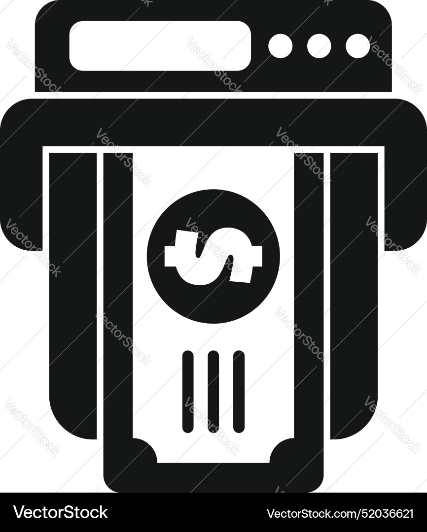 Atm cash machine dispensing banknotes icon Vector Image