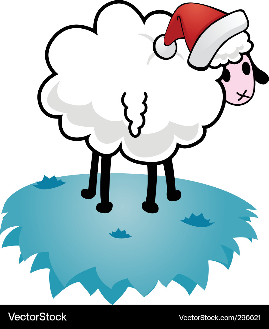 Cute Sheep on Ice Royalty Free Vector Image - VectorStock