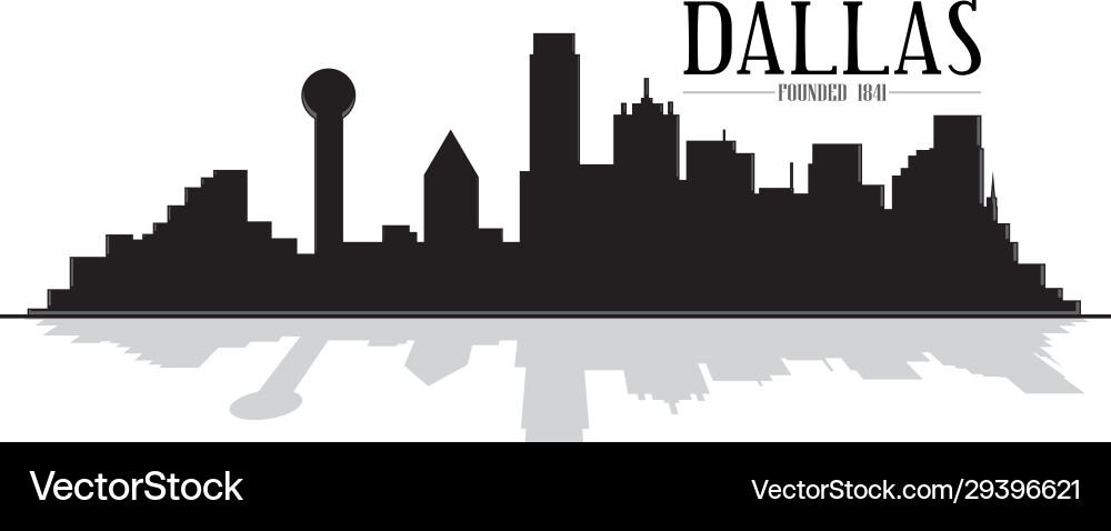 Dallas texas skyline silhouette Royalty Free Vector Image
