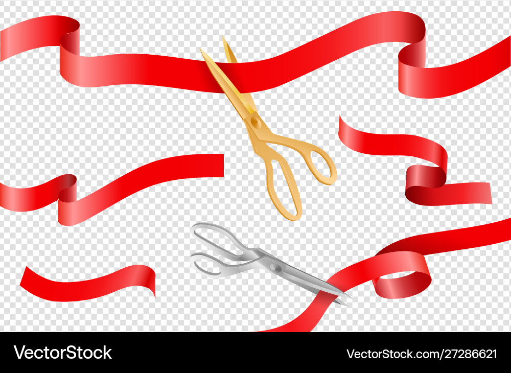 Grand Opening Ceremony Ribbons Royalty Free Vector Image
