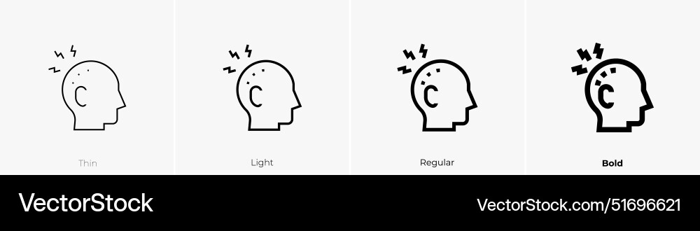 Head icon thin light regular and bold style Vector Image