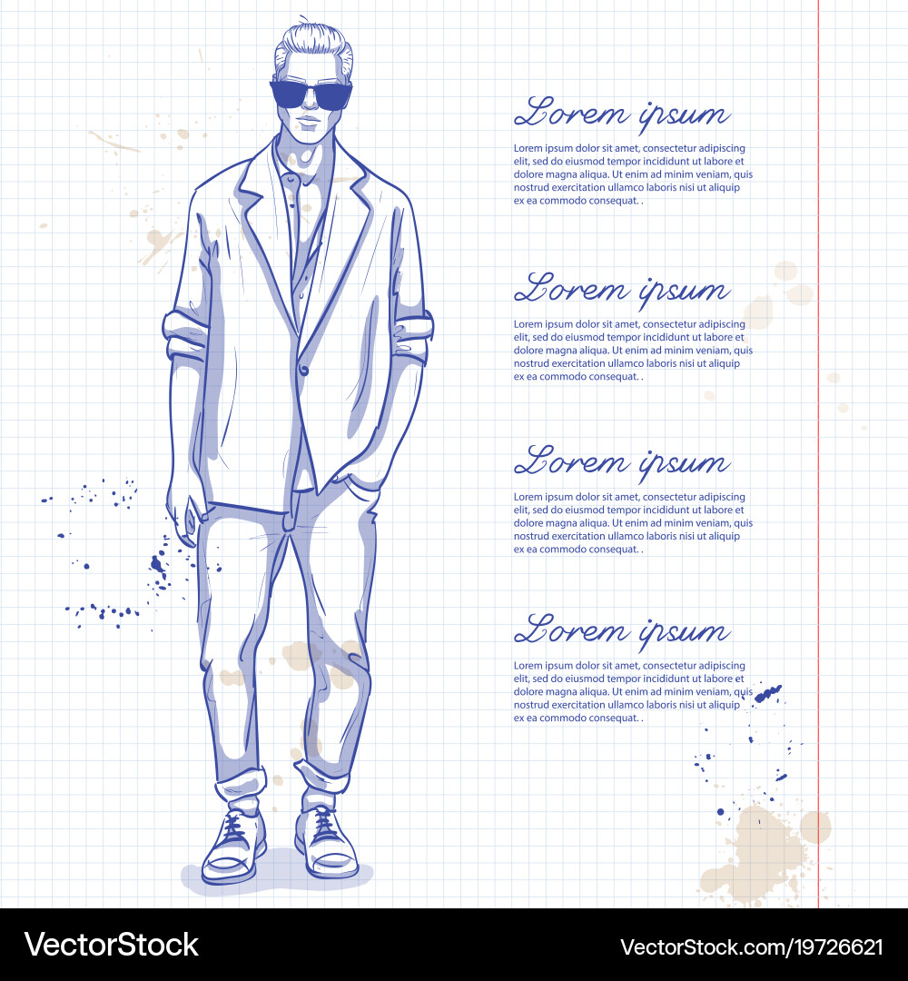 Man model Royalty Free Vector Image - VectorStock