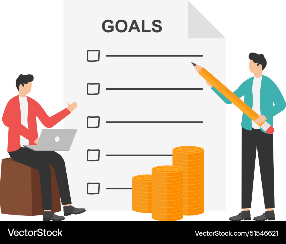 New year goals checklist future goal and plans b Vector Image
