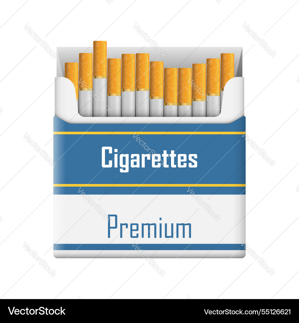 Packet of cigarettes icon in flat style smoking Vector Image