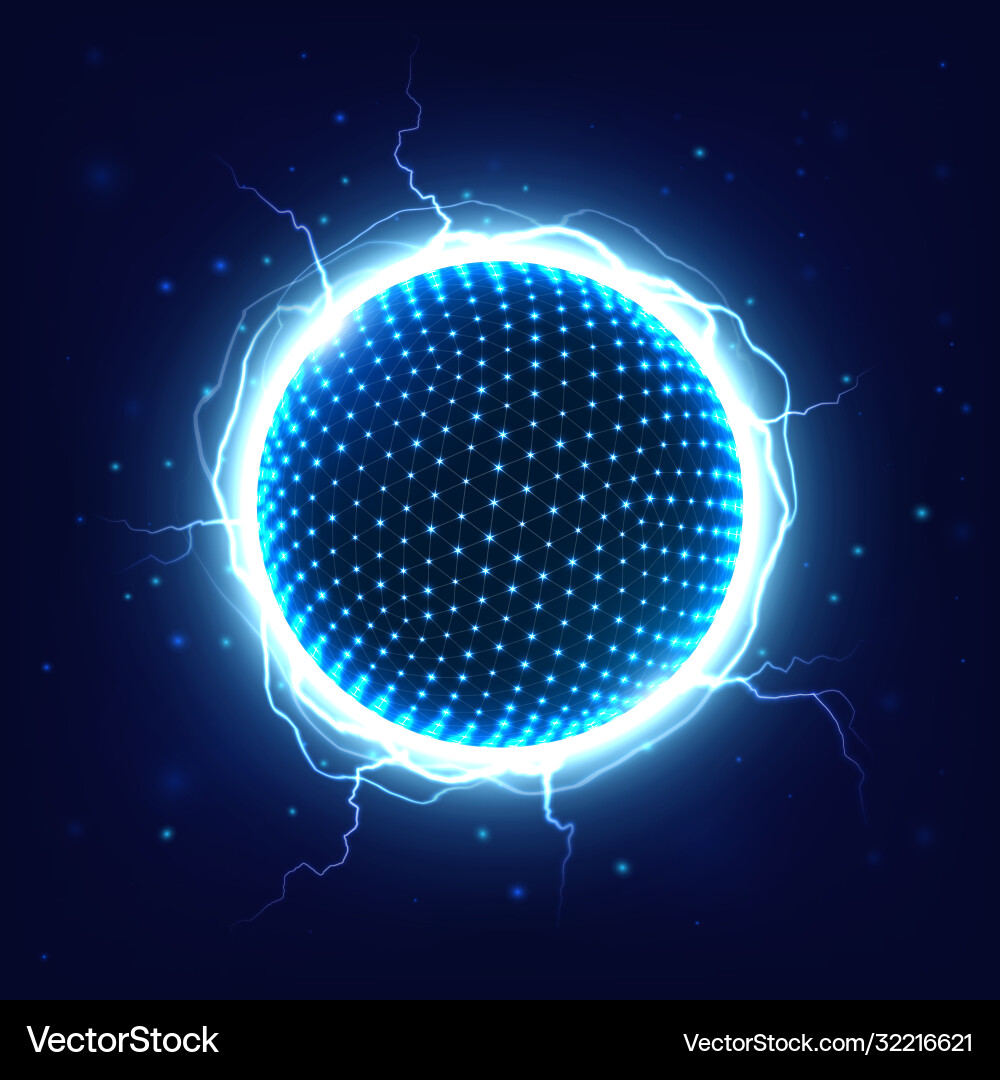 Power energy sphere with electrical thunder Vector Image