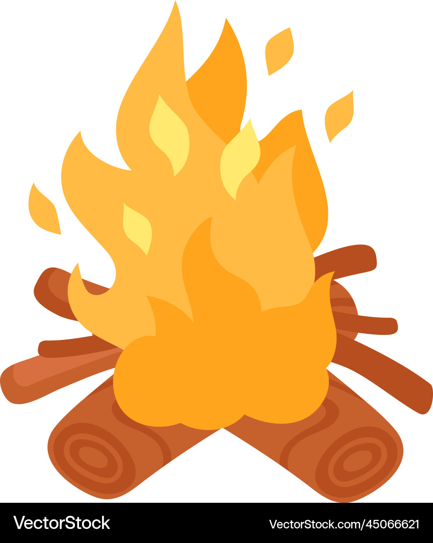 Primitive age bonfire composition Royalty Free Vector Image