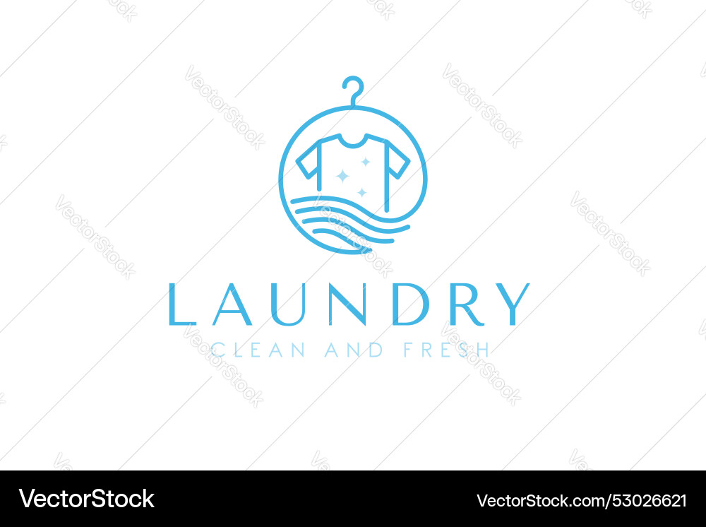 Simple laundry logo design template clothes water Vector Image