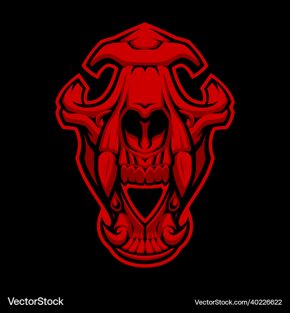 A wolf skull logo Royalty Free Vector Image - VectorStock