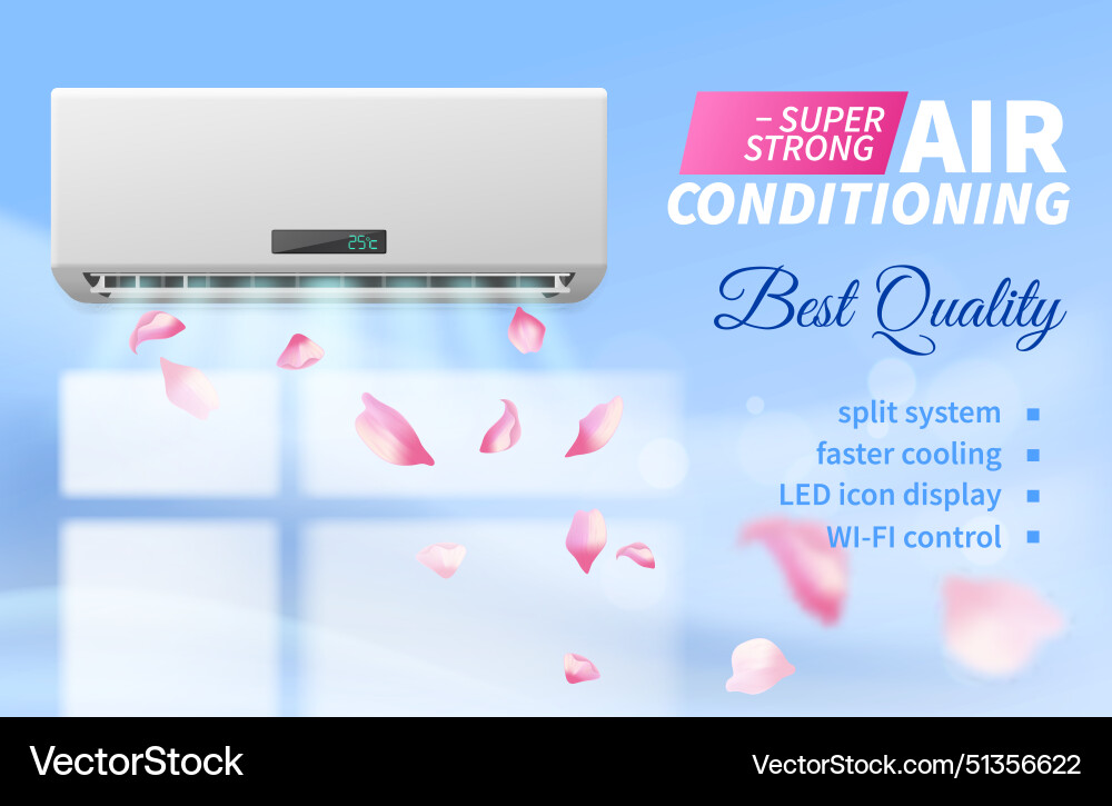 Air conditioning conditioner advertising banner Vector Image