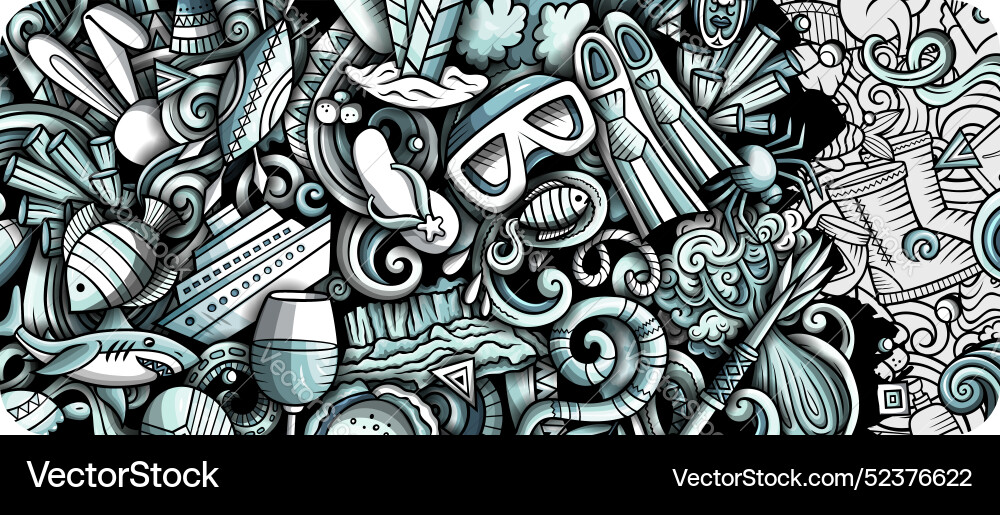 Cartoon doodle australian background Royalty Free Vector