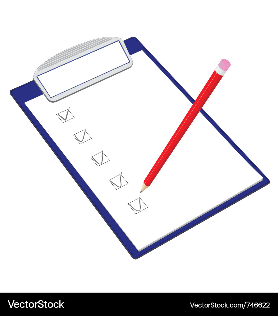 Clipboard and pencil Royalty Free Vector Image