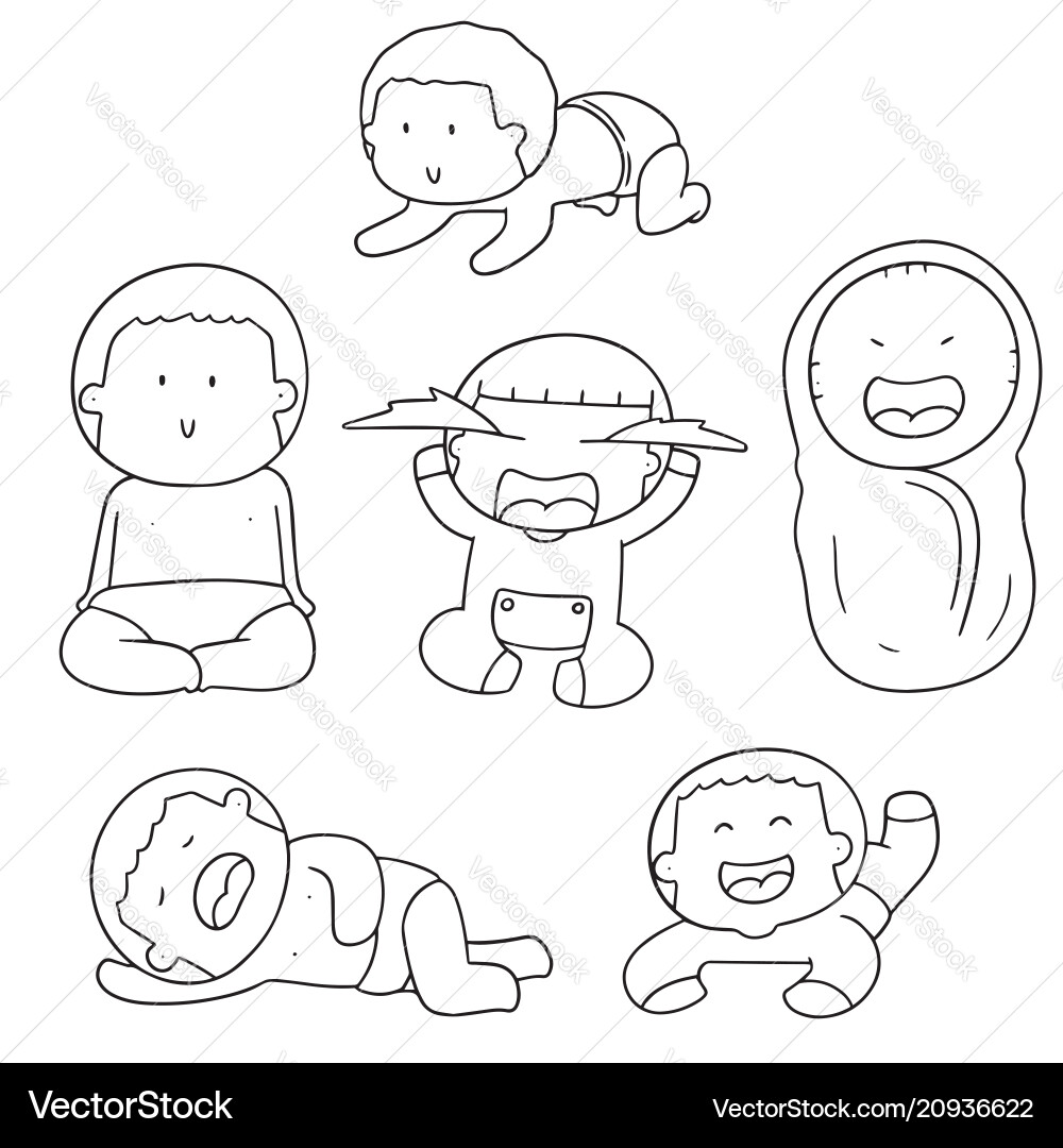 Cute Baby Collection Royalty Free Vector Image