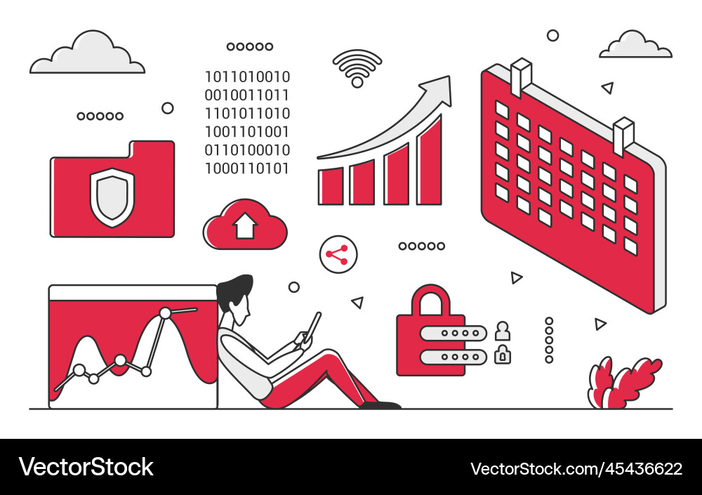 Data analytics safety Royalty Free Vector Image